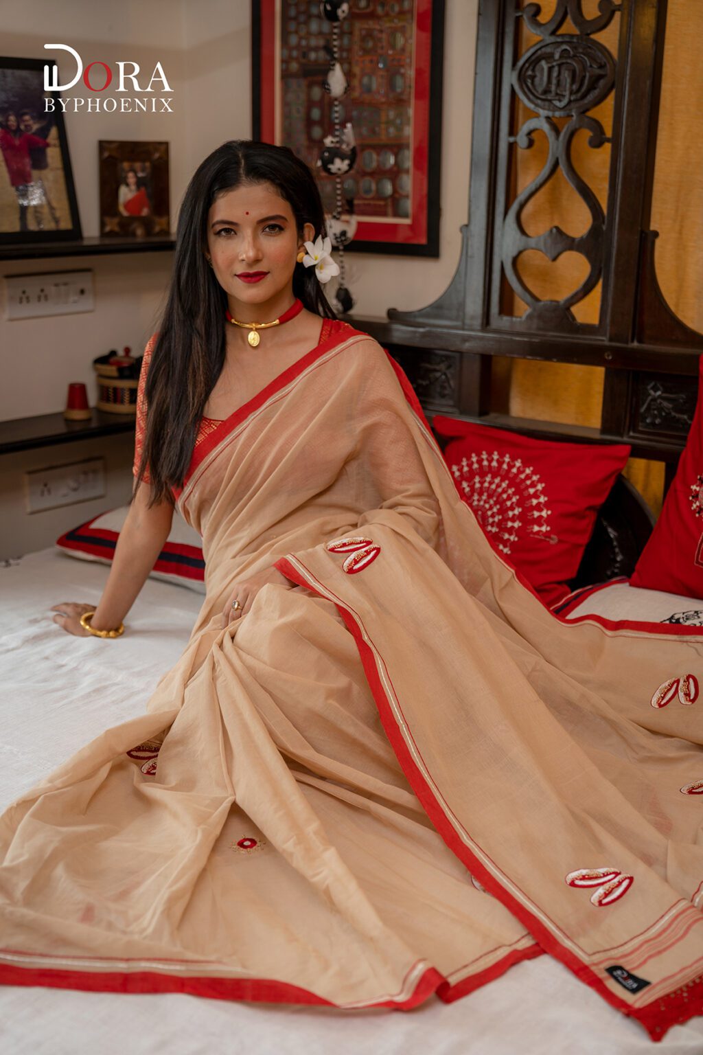 Sankha Pola - Hand Embroidery Begampuri Cotton Sarees Online | Dora By ...